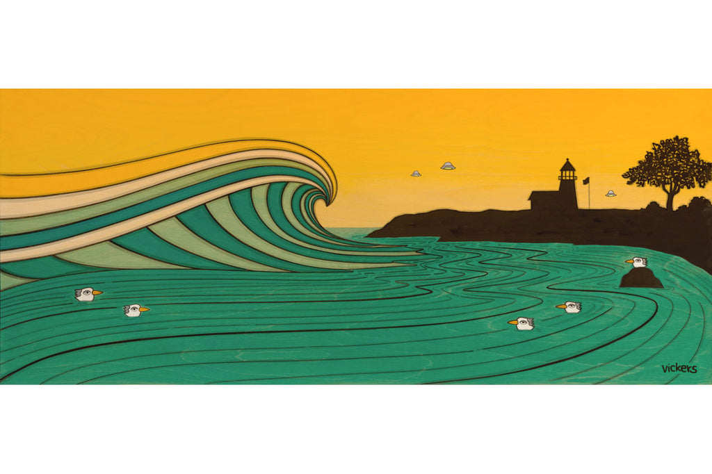 Steamer Lane Sighting - Santa Cruz, CA • Print – Joe Vickers Art